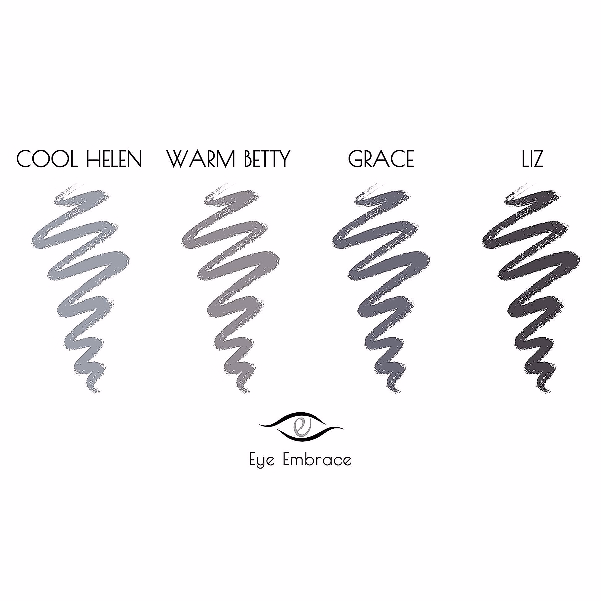 Eye Embrace Light and Medium Gray Eyebrow Powders 4-Pack Bundle – Eyebrow Powders, Hair Powders, Root Cover-Up Bundle: