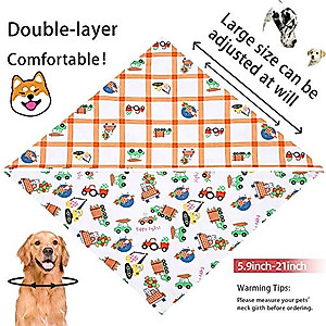Easter Dog Bandana 2 Pack, Double Printing Double-Layer Washable Triangle Dog Scarfs, 4 Styles Decorations Bandana, Suitable Small Medium Large Dog Cat Pet