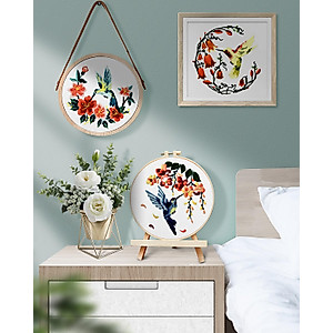 TINDTOP Hummingbird and Flower Embroidery Kit for Adults