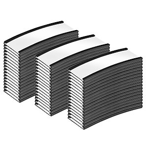 Pack of 50 - C Channel Magnetic Label Holders with Paper Inserts and Clear Plastic Protectors, Metal Surface Sign and Ticket Holder, Length of Label Area, 3" X Height of Label Area, 7/8"