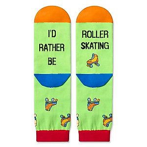 Zmart Funny Roller Skating Gifts Roller Skate Gifts Women Men Skater Gifts, Roller Skating Socks Roller Skate Socks Skater Socks