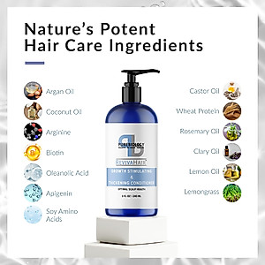 Pure Biology 8 Fl Oz Biotin Conditioner Volumizing Hair Conditioner with Coconut Oil, Argan Oil & Rosemary Oil for Thinning Hair & Dry Hair
