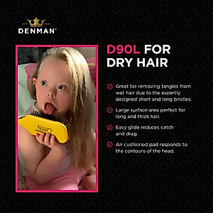 Denman Tangle Tamer Ultra (Pink) Detangling Paddle Brush For Curly Hair And Black Natural Hair - use with both Wet & Dry Hair, D90L