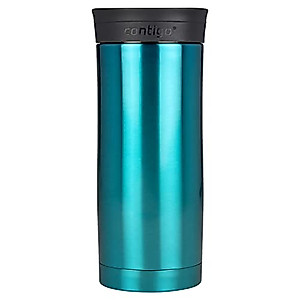 Contigo Huron Snapseal Travel Mug, Stainless Steel Thermal mug, Vacuum Flask, Leakproof Tumbler, Coffee Mug with BPA Free Easy-Clean Lid, Biscay Bay, 470 ml