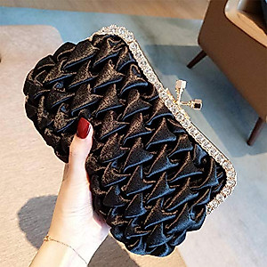 Debutante Evening Bag Black Women Clutch Bag With Chain Shoulder Strap Shoulder Bag