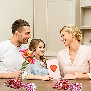 Aneco 100 Pack Valentine's Cellophane Bags 4 Styles Valentine Candy Cookie Bags Plastic Valentine's Gift Bags Cellophane Bags with Twist Ties for Valentine's Party Favor Supplies