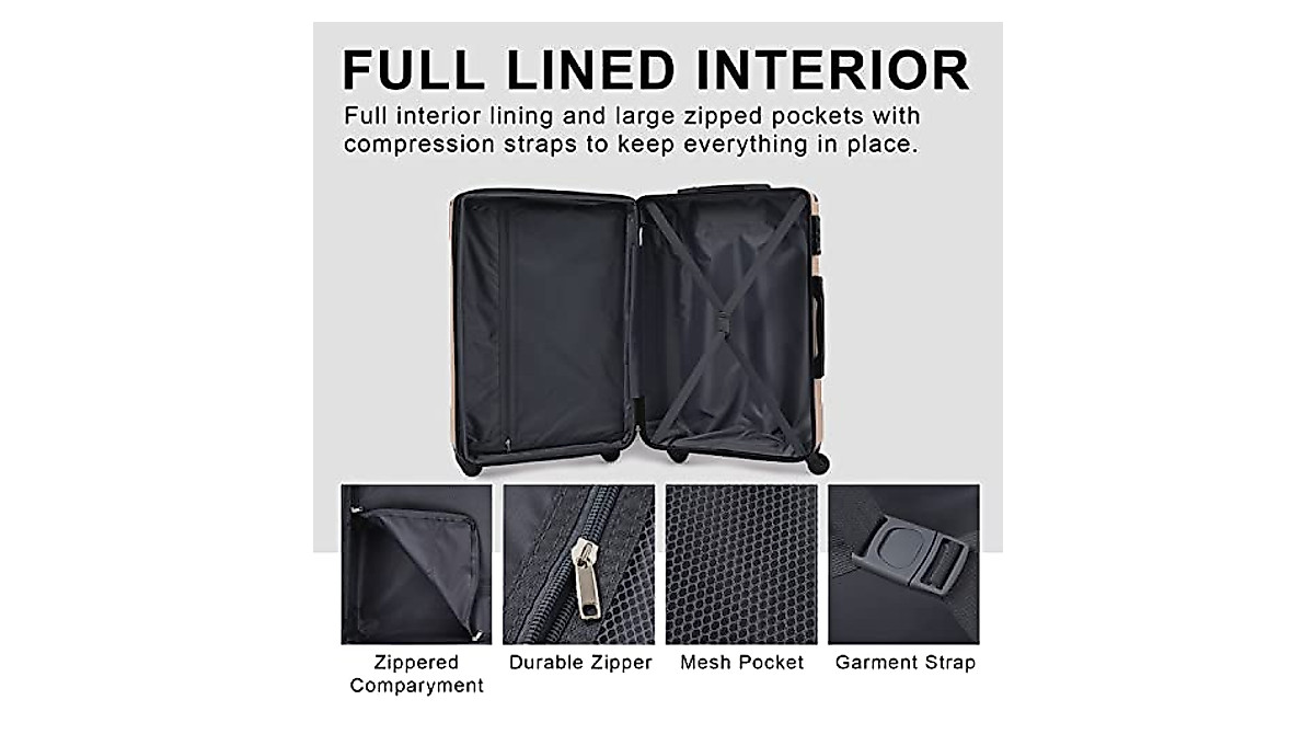 Merax Lightweight 2-Piece Luggage Set with TSA Lock and Spinner