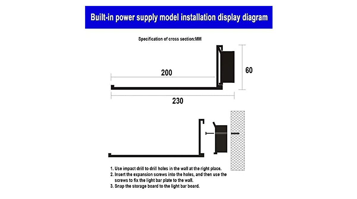 SLVUAFRN Floating Display Shelf with LED Light | Stylish Wall Mount