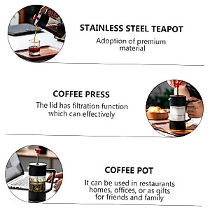LABRIMP Stainless Tea Kettle French Coffee Press Espresso Coffee Machine Hand Drip Coffee Tea Infusion Pot Coffee Machines for Home Espresso Shots High Borosilicate Glass