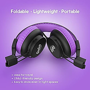 gorsun Kids Headphones, Headphones for Kids for School, 85dB/94dB Volume Limited, Wired Headphones with Mic, Sharing Function, Adjustable Toddler Headphones for School/Tablet/PC