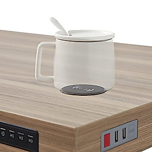 kowo Electric Height Adjustable Standing Desk with Drawer, 48" Home Office Wooden Computer Desk Ergonomic Memory Control Workstation Sit Stand Desk, Greige/Grey