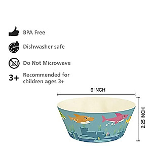 Zak Designs Baby Shark Dinnerware Set for Kids Includes 8" Plate, 6" Bowl, and 10oz Tumbler, Durable and Sustainable Melamine Bamboo Material (3-Piece Set)