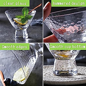 NDSWKR Stemless Martini Glasses Set of 6, 8 Oz Glass Ice Cream Bowls, Crystal Dessert Cup for Sundae, Smoothie, Fruit, Yogurt, Snack, Cocktail, Margarita