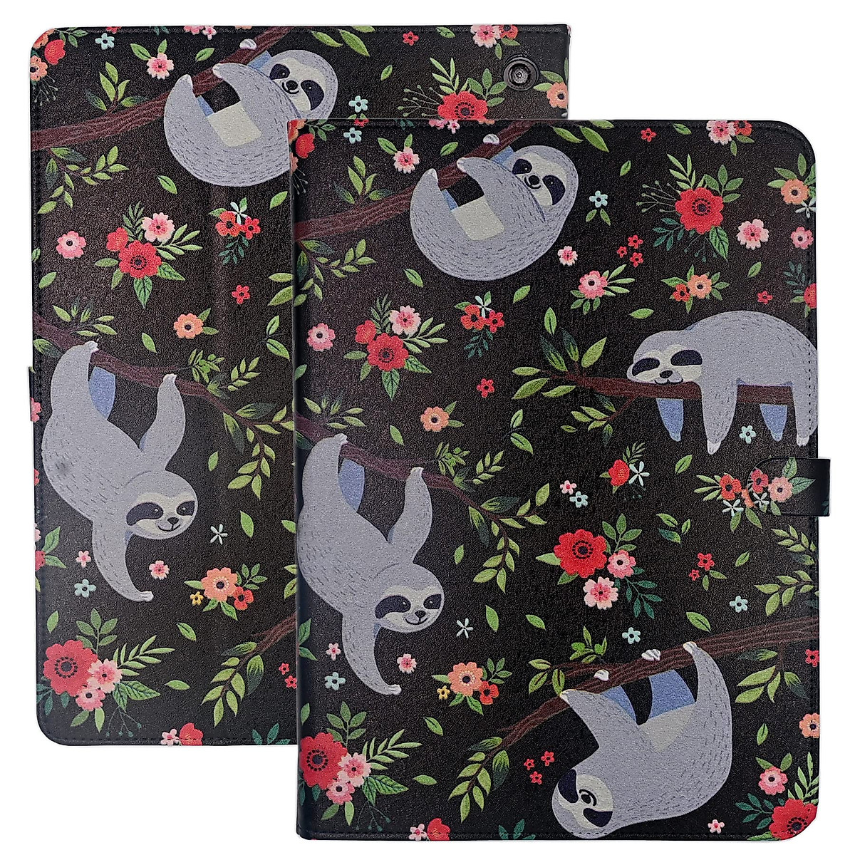 YHB Case for All-New Fire HD 10 & 10 Plus Tablet (11th Generation, 2021 Release), Slim Protective Case Folding Stand Multi-Angle Viewing TPU Back Cover, Cute Sloth