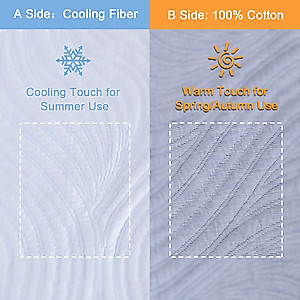 SOCHOW Cooling Blanket for Bed, Lightweight Breathable Soft Double Side Thin Summer Blanket for Adults Baby Kids, Blue 80 × 87 Inches