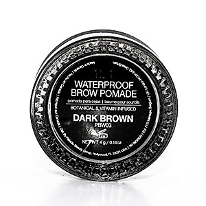 Palladio Brow Pomade Waterproof, 24 Hour Wear, Smudge Proof and Sweat Resistant Formula, Super Creamy Formula Glides on And Helps to Fill in Brows for a Dramatic, Defined, Flawless Look (Dark Brown)