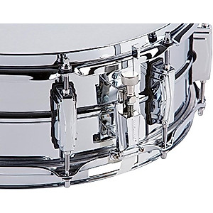 Ludwig LM400 Smooth Chrome Plated Aluminum 5 x 14 Inches Snare Drum with Imperial Lugs and Supra-Phonic Strainer