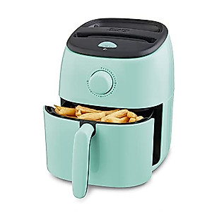 DASH Tasti-Crisp™ Electric Air Fryer Oven Cooker with Temperature Control, Non-Stick Fry Basket, Recipe Guide + Auto Shut Off Feature, 1000-Watt, 2.6Qt, Aqua