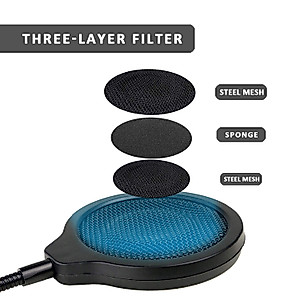 Yeti Nano Mic Pop Filter with Foam Winscreen - 4 Inch 3 Layers Wind Pop Screen Mask Shield and Foam Wind Cover For Blue Yeti Nano Mic to Improve Sound Quality by YOUSHARES