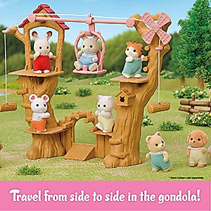 Calico Critters Baby Ropeway Park, Collectible Dollhouse Toy with Sweetpea Rabbit Figure Included, Includes park with slide, windmill and gondola