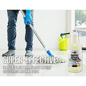 DU-MOST Enzymatic Floor Cleaner Concentrate (1 Oz Makes 1 Gal), No, Streak, No Rinsing, Kids & Pets Safe, Hard Surface Floors, Citrus Scent, 32 Fl Oz