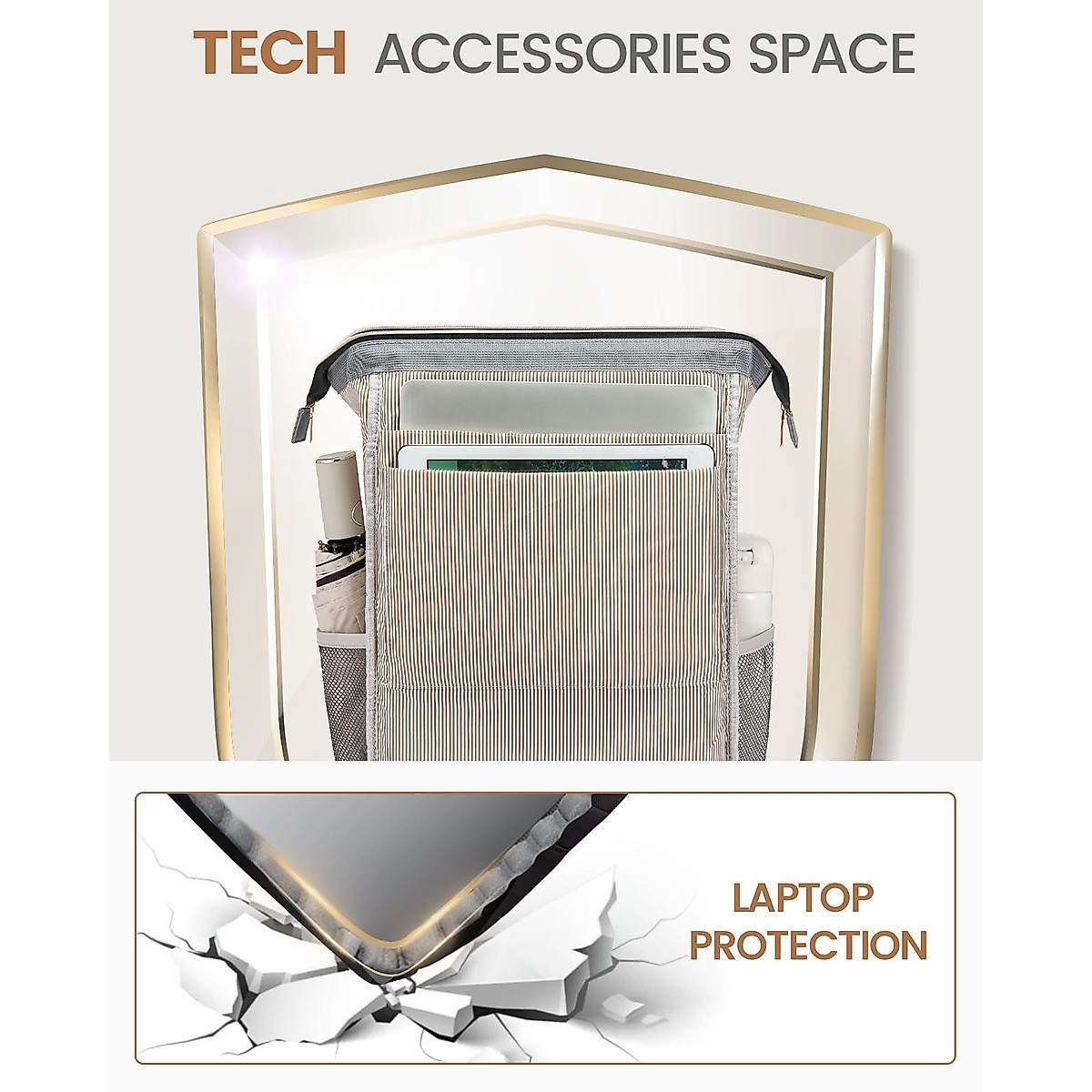 LOVEVOOK Laptop Backpack for Women Fashion Business Computer Backpacks Travel Bags Purse Student Bookbag Teacher Doctor Nurse Work Backpack with USB Port, Fits 17-Inch Laptop Grey Black