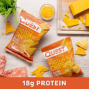 Quest Nutrition Protein Chips Variety Pack (BBQ, Cheddar & Sour Cream, Sour Cream & Onion) and Quest Nacho Cheese Tortilla Style Protein Chips