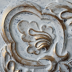 PLASTDECOR Ceiling Tile Faux tin Paint White Gold bar Decor Ceiling Panel PL30 Pack of 10pcs