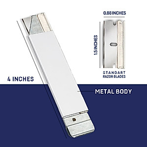 CANOPUS Box Cutters Retractable, Handy Cardboard Opener, Tap Open-Close, Utility Knife Set for Boxes, Packages and Papers, Works Also as Scraper, Full Metal Body, Box of 12, Made in USA