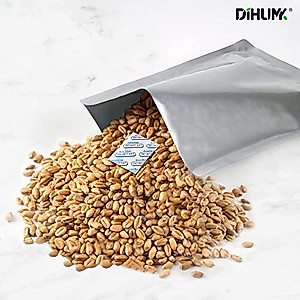 DIHUMK Oxygen Absorbers for Food Storage and Mylar Bags Vacuum Seal Long Term Containers Food Grade(400CC, 5Pcs Individual Packing, Total100)