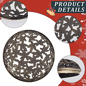 GORGECRAFT Topper Scented Candles Cover Maple Leaf Antique Cyan Candle Toppers Gifts Alloy Round Jar Candle Lid-Help Shade Sleeves Accessories for Women Help Jar Candles Melt Burn Evenly Space