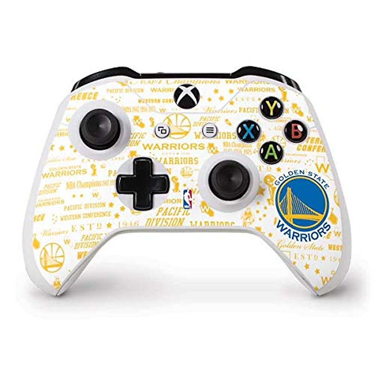 Skinit Decal Gaming Skin compatible with Xbox One S Controller - Officially Licensed NBA Golden State Warriors Historic Blast Design