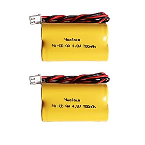 NEAFAZA BL93NC487 4.8V 700mAh Ni-Cd Battery Pack Compatible with Emergi-Lite MAG93NC487, Exit Light Co BAA-48R BAA48R, Interstate NIC0186, Dantona Custom-43, OSI OSA-126 BL93NC484 BL93NC485 (2 Pack)