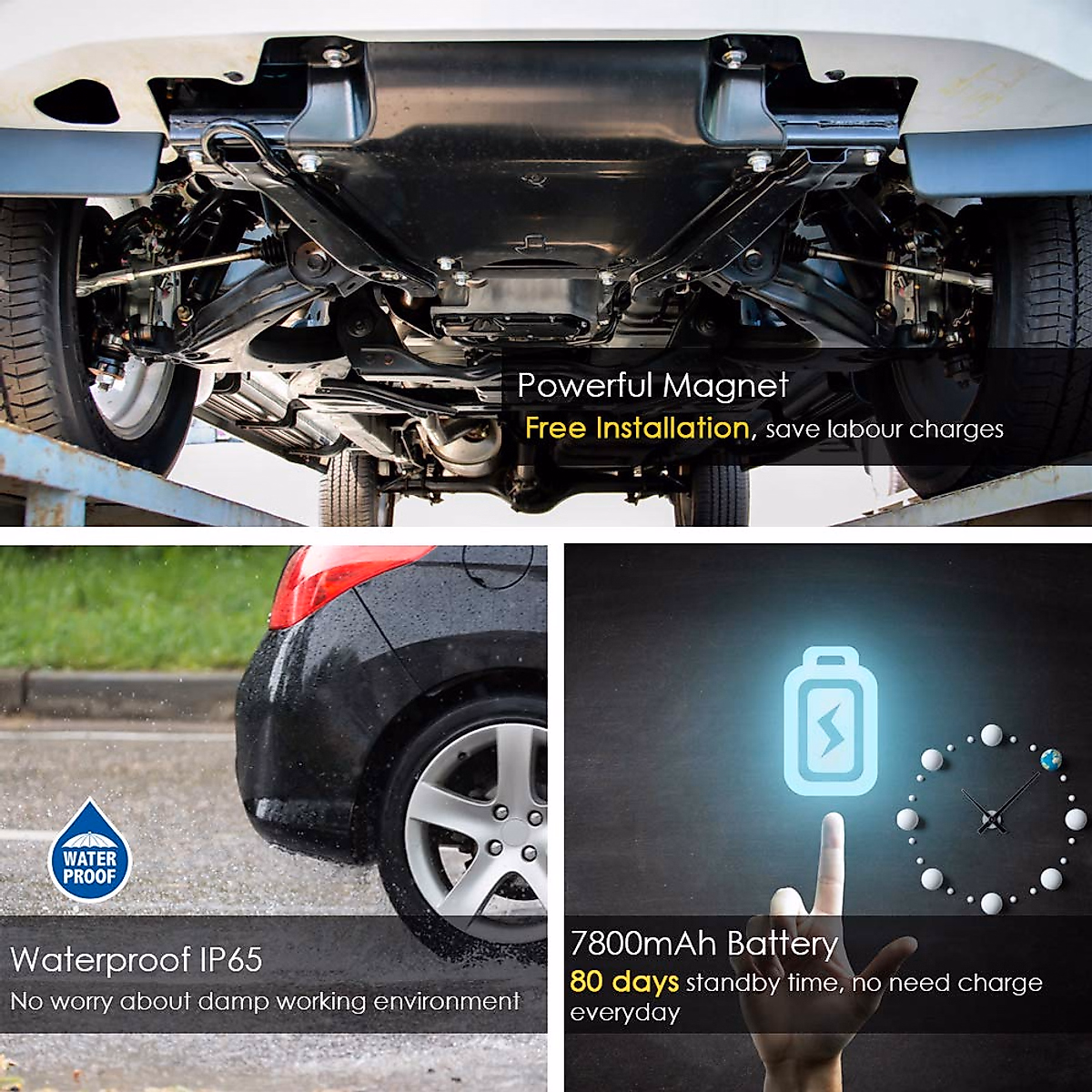 4G LTE Vehicles Car GPS Tracker,Waterproof 4G GPS Tracking Device Motorcycle Trucks Locator Finder Strong Magnetic/Real Time Track/Alarm/Monitor 7800 mAh - 4G TK915