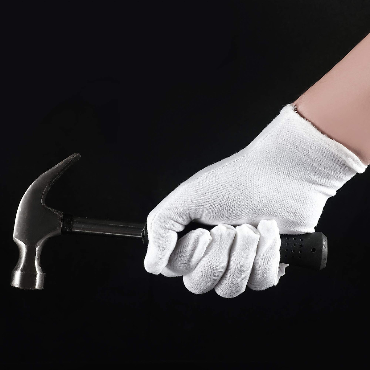 12 Pairs White Cotton Gloves for Serving Inspection Costume - Cloth Gloves for Dry Hands Eczema SPA Moisturizing