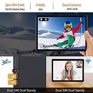 ZONKO Tablet 10 Inch, Android 10 Tablet, Dual Camera Tablet PC, 2GB+32GB Storage, IPS HD Touchscreen, Quad Core, WiFi, Bluetooth Black