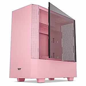 darkFlash V22 Pink ATX Micro ATX Mini ITX M-ATX Computer Case Tower with Magnetic Design Wide Open Door Opening Swing Type Tempered Glass Side Panel w/Vertical Graphics Card Installation…