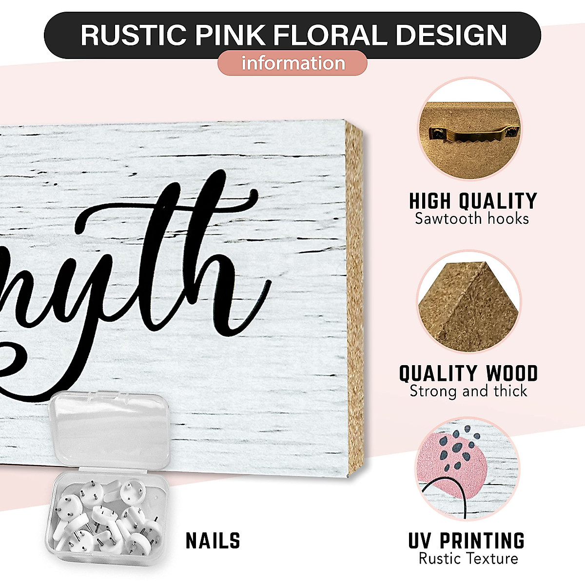 Wall Decor for Bedroom Teen Girl, Bedroom Wall Decor for Women, Pink and Grey Wall Decor for Girls, Blush Pink Wall Decor, Inspirational Positive Quotes for Baby Girl Nursery,Boho Art for Teenage Room