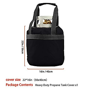 Mr.You Tank Cover,Propane Tank Cover with Handle for Easy Carrying Propane Can Protection Covers（Black,15" Dia xH16.5）