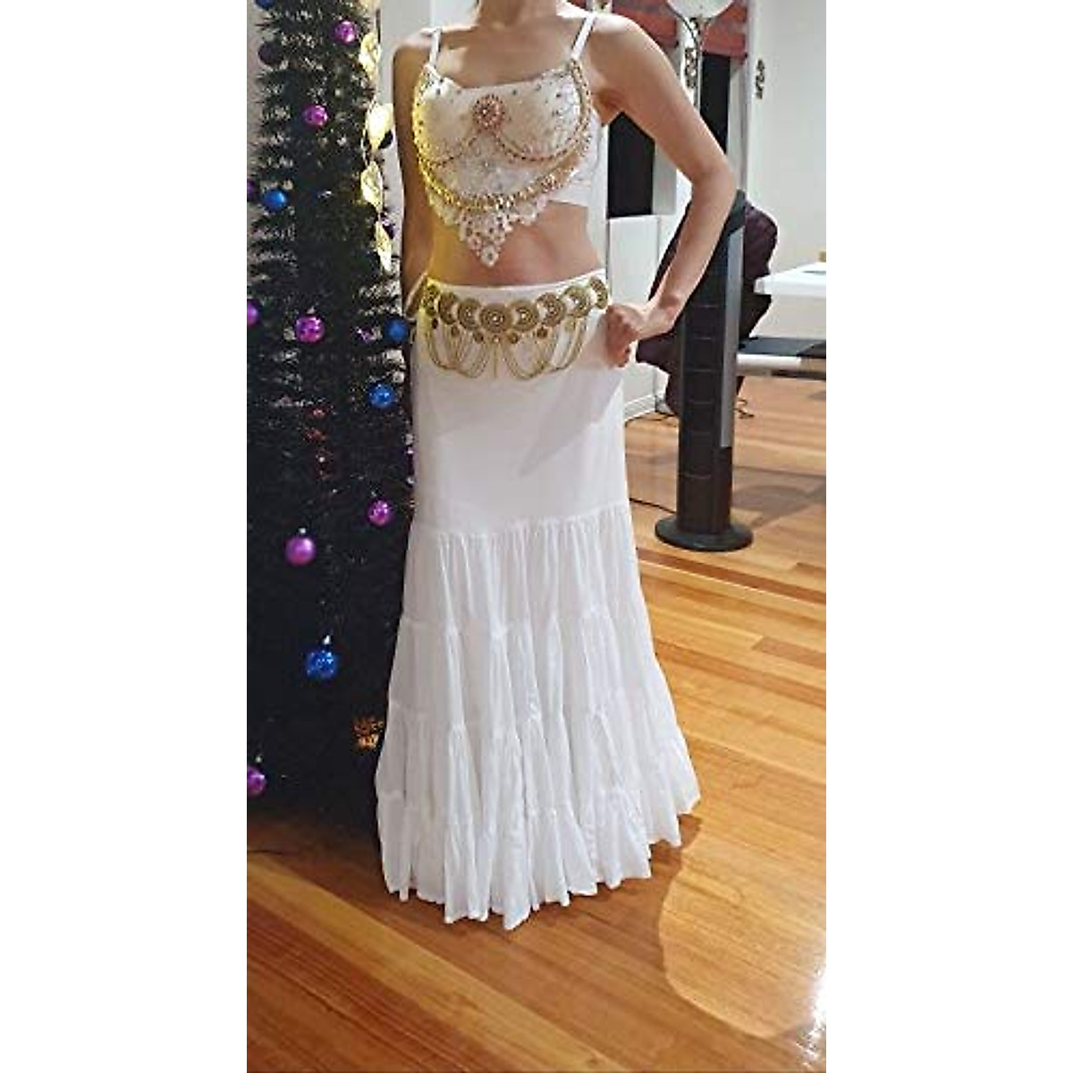 Vintage Silver/Bronze Waist Chian Hollow out Carving Rhinestone Crystal Body Chain Summer Beach Body Waist Chain Jewelry (Brown)