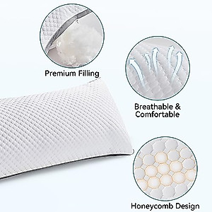 Oubonun 20x54 Full White Body Pillow for Adults, Big Long Bed Pillow for Sleeping, Premium Firm Body Support Pillows for Side Sleepers