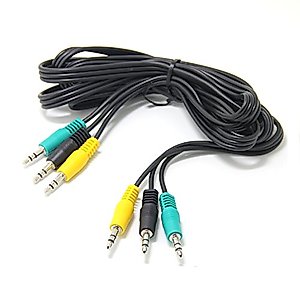 Ancable Replacement Audio Cable for 5.1 Channel Logitech Computer Speakers 3.5mm 1/8 TRS Plug Male to Male 6ft，Compatible with logitech z-5500, z-5450, z-5400, z-5300, z-906, z-680, x540 etc.