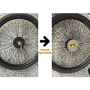 L-faster Bike Spoke Wheel Chainwheel 28T Bicycle Sprocket for Spokes Mount Electric Bike Left Drive Kit Replacement Parts Spokes Gear Set (kit 4)