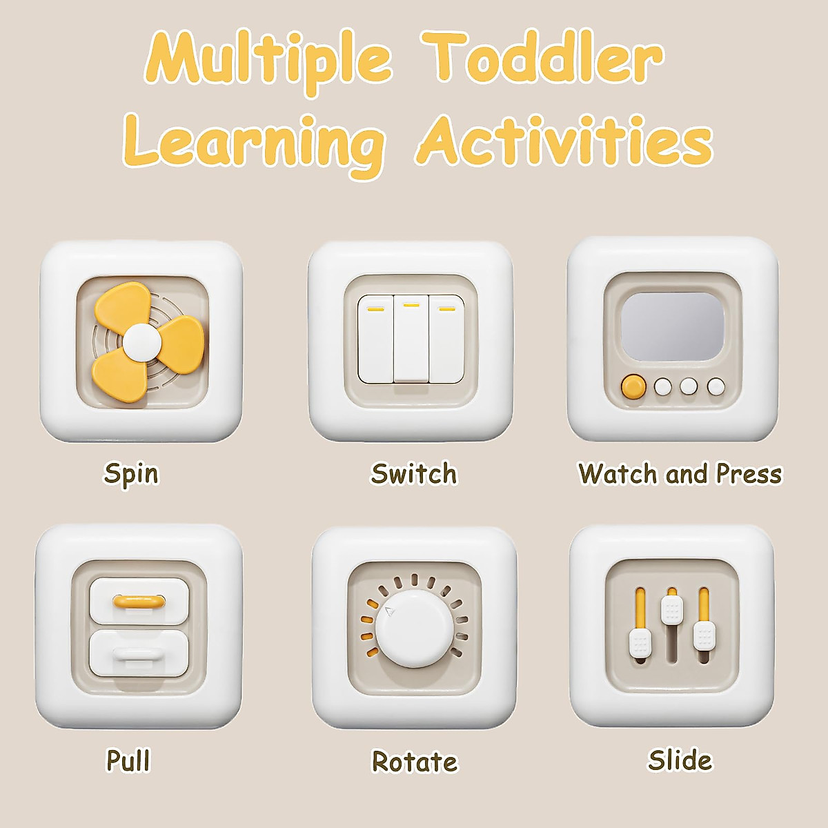 SOCBTNSO Busy Cube Toys for 1 Year Old Boy, Montessori Toys for 1+ Year Old, Travel Sensory Toys for Toddlers 1-3, Learning Fine Motor Skills| 1st Birthday Gifts Boy Easter Basket Stuffers 12 Months +