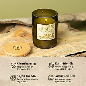 Paddywax Eco Collection Scented Soy Wax Jar Candle, 8-Ounce, Verbena & Lemongrass