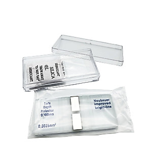 CONSINA Blood Counting Chamber Cell Counting Chamber Hemocytometer Neubauer Improved with Bright Line with 2 pcs Coverslips