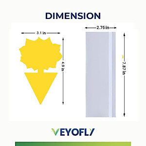 Veyofly Sticky Traps for Plants and Windows, Bundle with 5 Yellow Sticky Traps for Gnats & 5 Window Fly Traps -Gnat Trap, Bug Sticky Traps, Fungus Gnat Trap, Fly Strips, Fly Tape- Pack of 10​