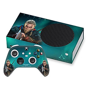 Head Case Designs Officially Licensed Assassin's Creed Male Eivor Valhalla Key Art Vinyl Sticker Gaming Skin Decal Cover Compatible with Xbox Series S Console and Controller Bundle