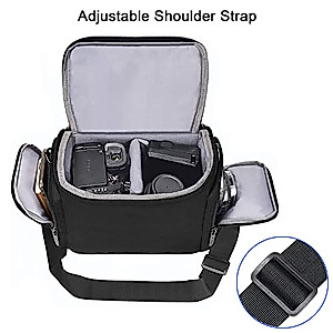 CADeN Camera Shoulder Crossbody Bag Case Compatible for Nikon, Canon, Sony SLR/DSLR Mirrorless Cameras and Lenses Waterproof(1.0 M, Black)