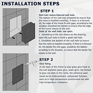 Supllueer Shower Niche Stainless Steel Storage Rack 12" x 12", Schluter Niche, Nickel Wall-Inserted Niche Recessed, Recessed Shower Shelf Modern and Elegant Soap Niche for Bathroom